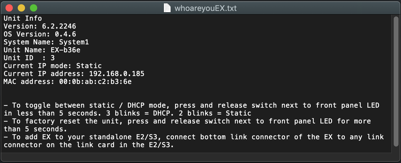 Barco Event master EX expansion unit – IP address configuration – CT ...