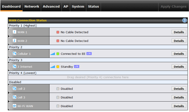 How To Check Internet Connectivity on the Pepwave MAX-HD4 – CT Knowledge Base