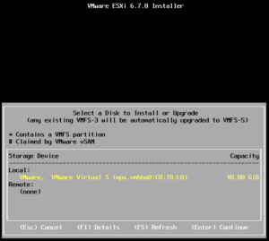 Installing VMWare vSphere ESXi 6.7 – CT Knowledge Base