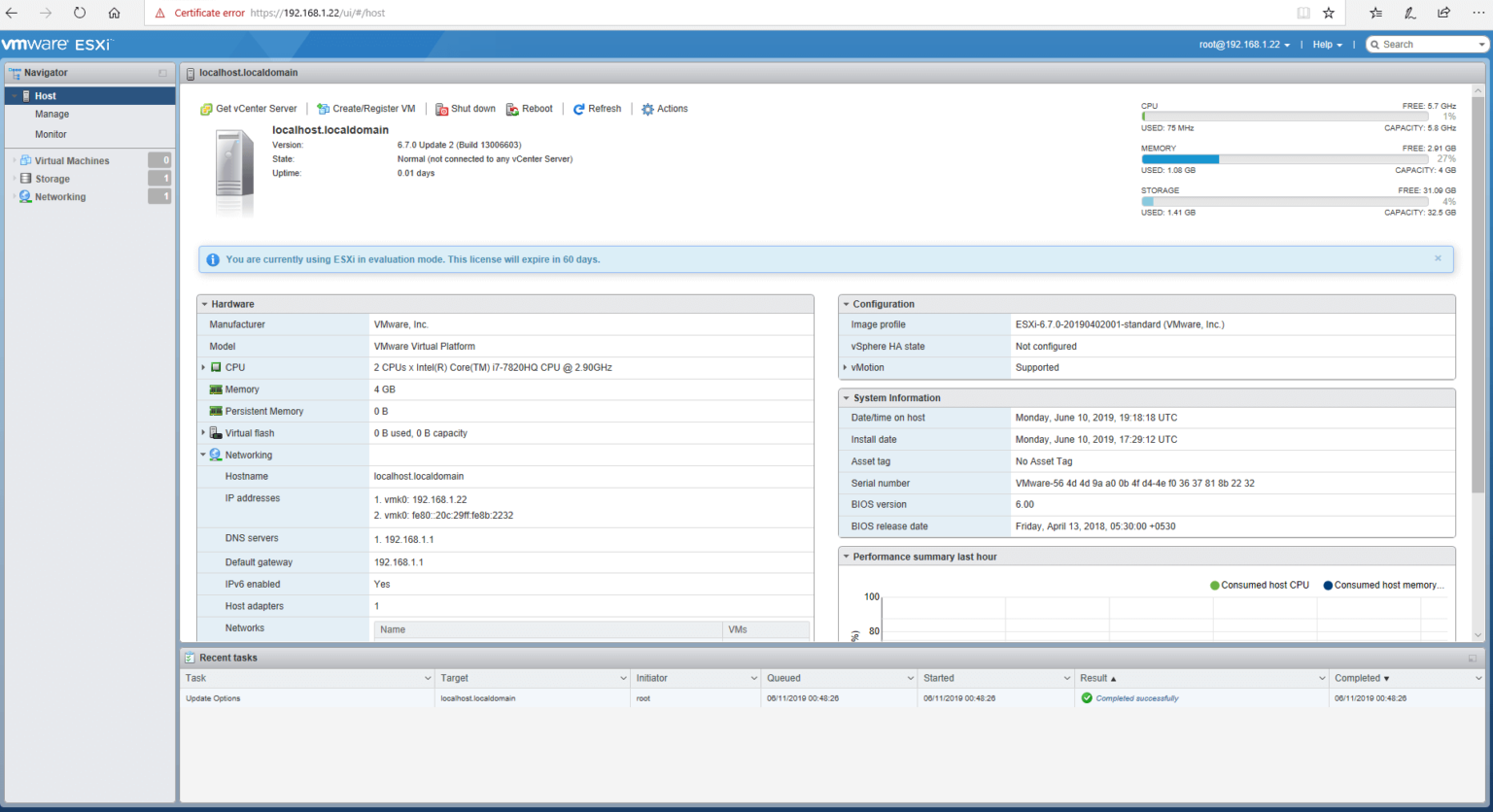 Installing VMWare vSphere ESXi 6.7 – CT Knowledge Base