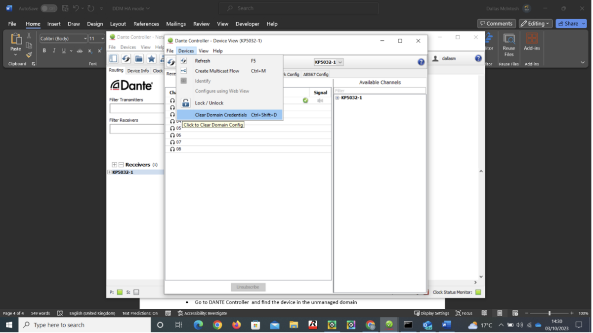 Getting started with Dante Domain Manager – CT Knowledge Base